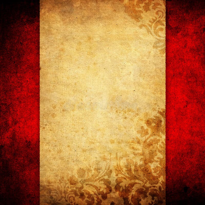 Grunge Layout with Floral Pattern Stock Illustration - Illustration of ...