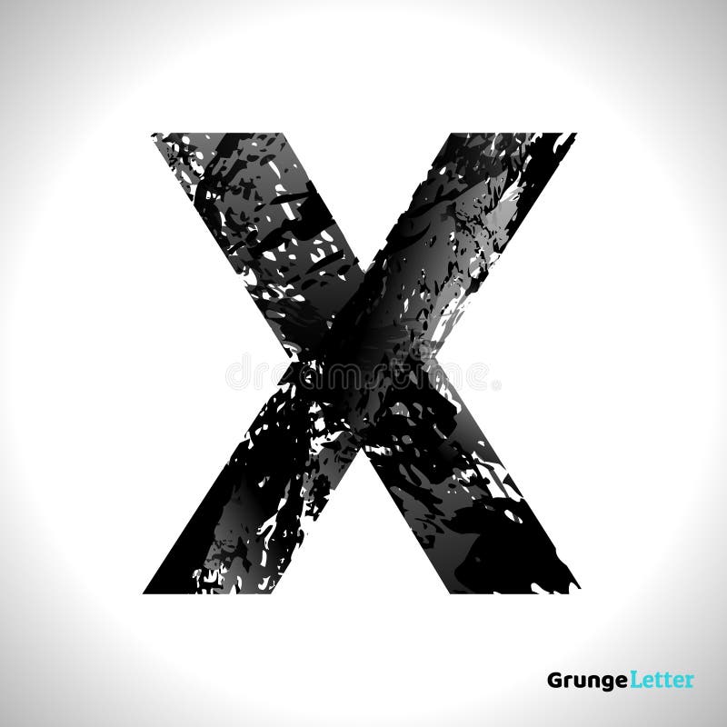 Grunge Vector Letter X Black Font Sketch Style Symbol Stock Illustration Illustration Of