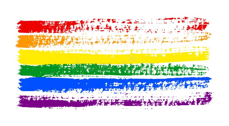 Grunge LGBT Pride Flag. Abstract Rainbow Flag Texture Hand Drawn with a ...