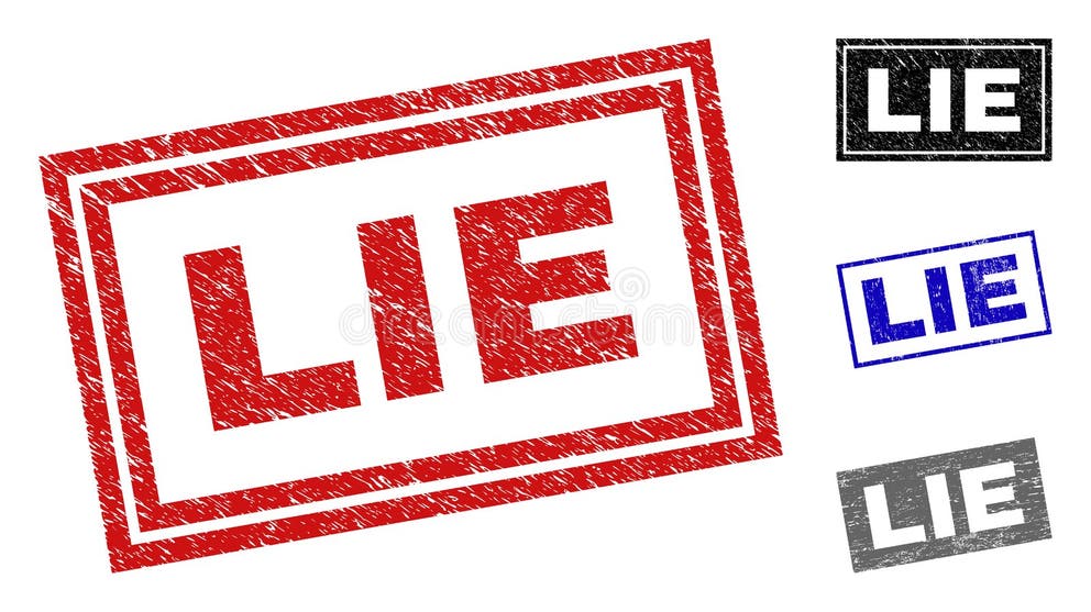 Grunge LIE Scratched Rectangle Watermarks Stock Vector - Illustration ...