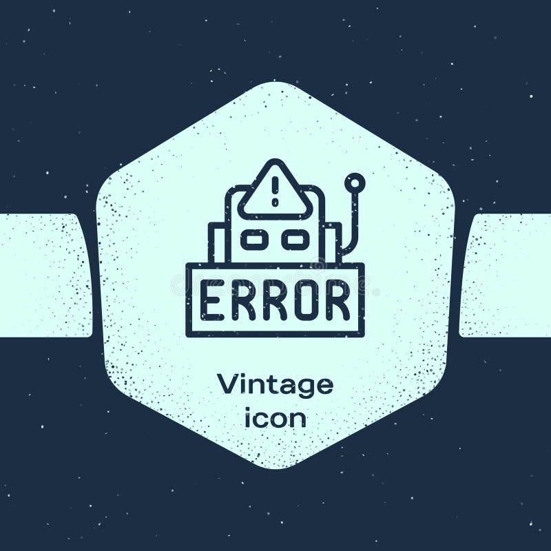 Grunge Line Error in the Operation Program of the Robot Icon Isolated ...