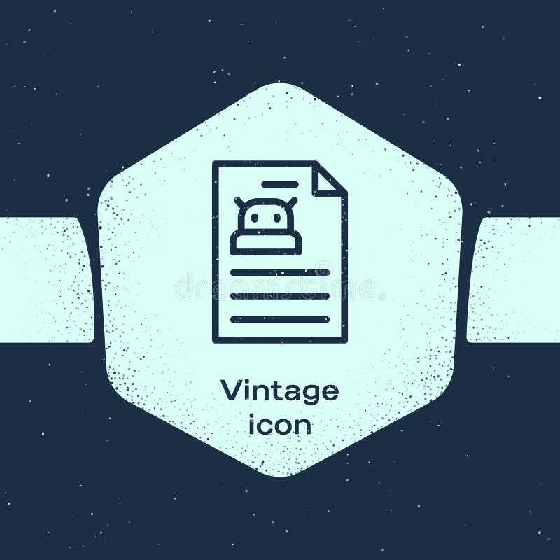 Grunge Line Technical Specification Icon Isolated on Blue Background ...