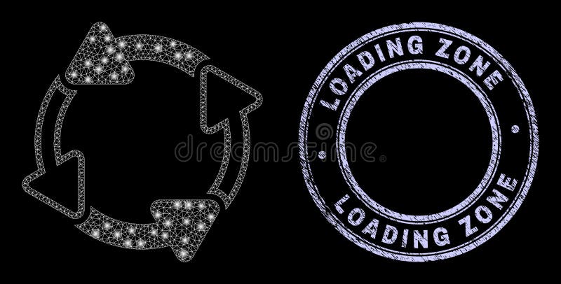 Grunge Loading Zone Badge and Bright Network Circulation Arrows with ...
