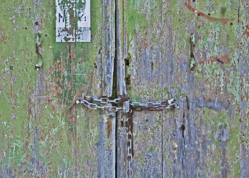 The Dilapidated Gate of the House Made of White Timber Was Closed To ...