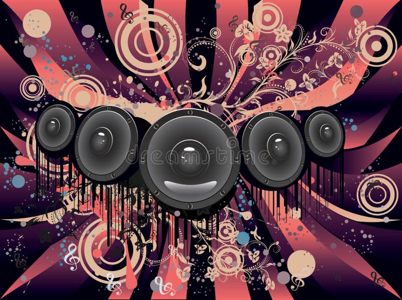 Grunge Loud Speaker stock vector. Illustration of digital - 79047807