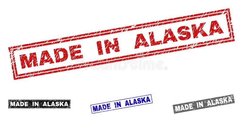 Grunge MADE in ALASKA Textured Rectangle Watermarks Stock Vector ...