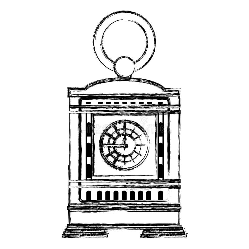 Grunge Mantel Clock Manual Structure Design Stock Vector - Illustration ...