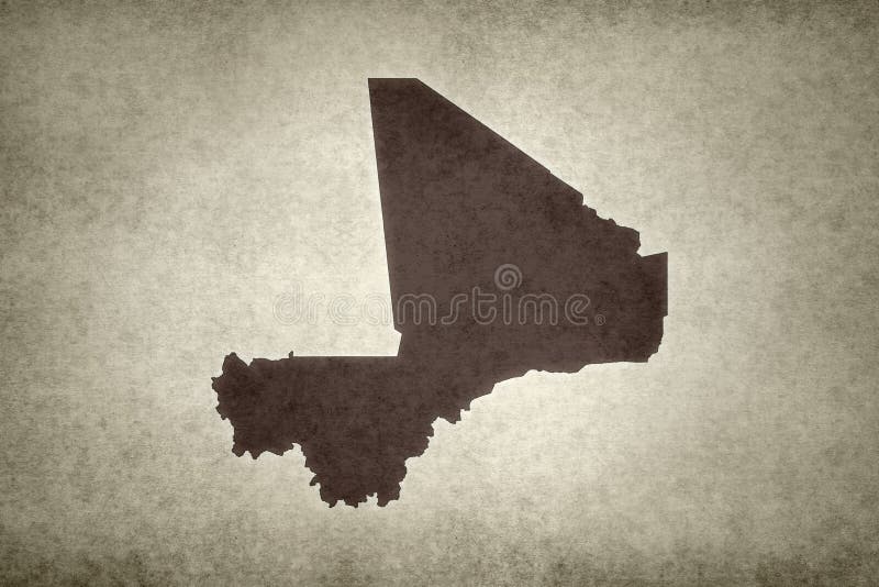 Map of Mali Printed on a Paper Stock Illustration - Illustration of ...