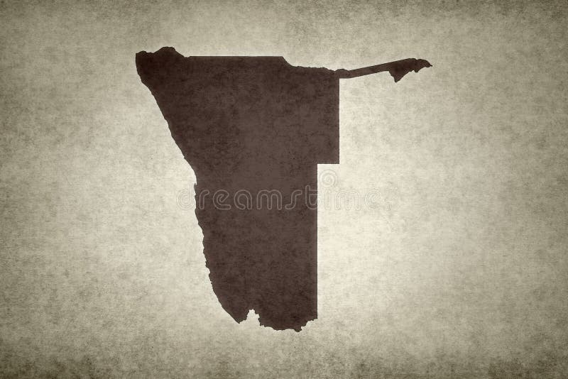 Map of Namibia on a paper stock illustration. Illustration of ...