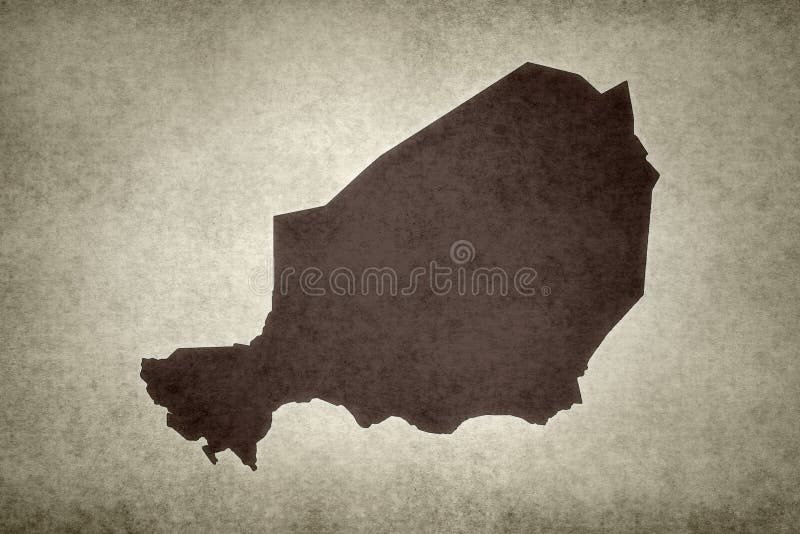 Map of Niger on a paper stock illustration. Illustration of niger ...