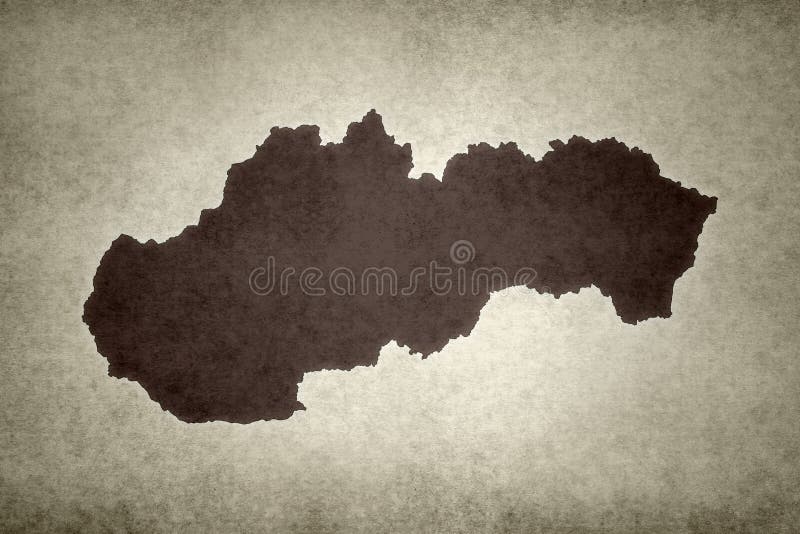 Map of Slovakia Printed on a Paper Stock Illustration - Illustration of ...