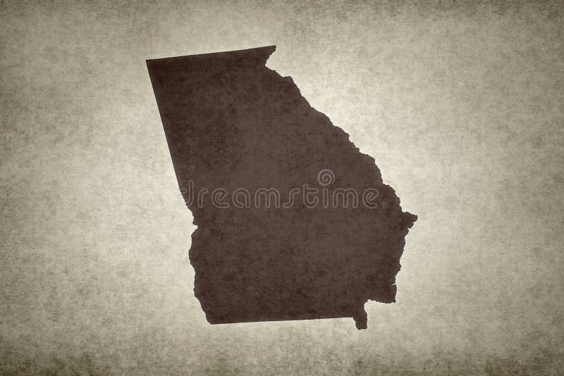 Map of Georgia Printed on an Old Paper Stock Illustration ...