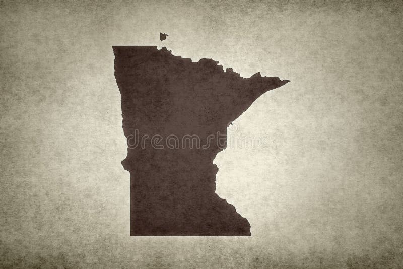 Map of Minnesota on a Paper Stock Illustration - Illustration of ...