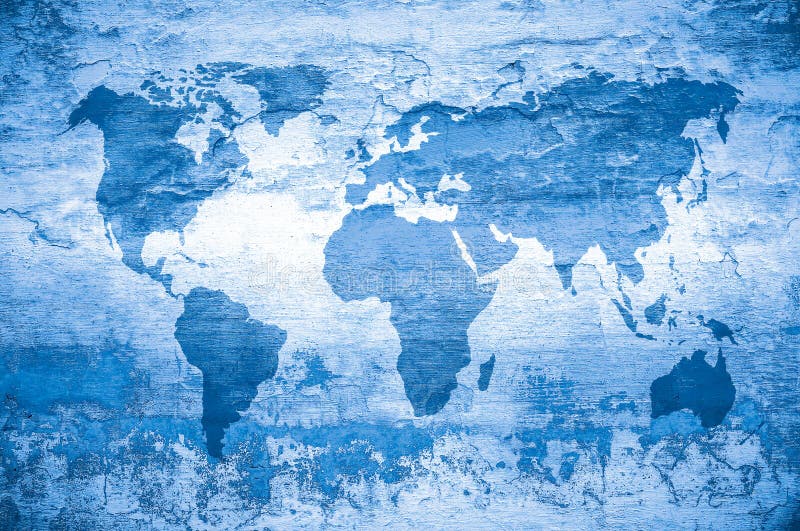 Grunge map of the world stock illustration. Illustration of grunge ...