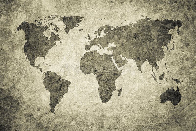 Grunge map of the world stock photo. Image of black - 181805438