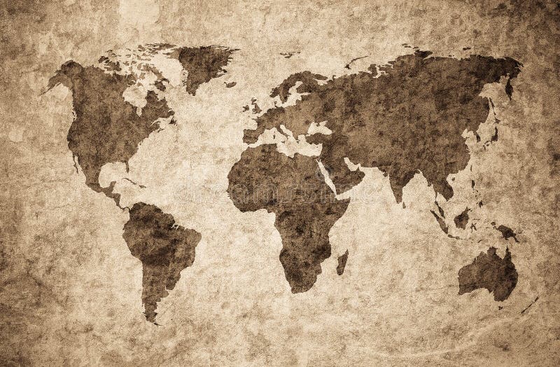 Grunge map of the world stock image. Image of burned - 192025361