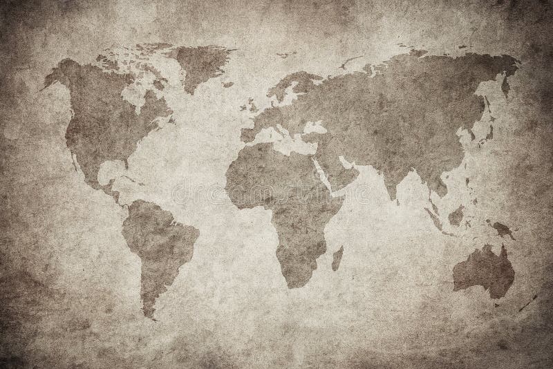Grunge map of the world stock photo. Image of antique - 192707542
