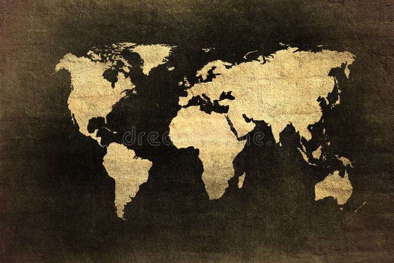 Grunge map of the world stock illustration. Illustration of historical ...