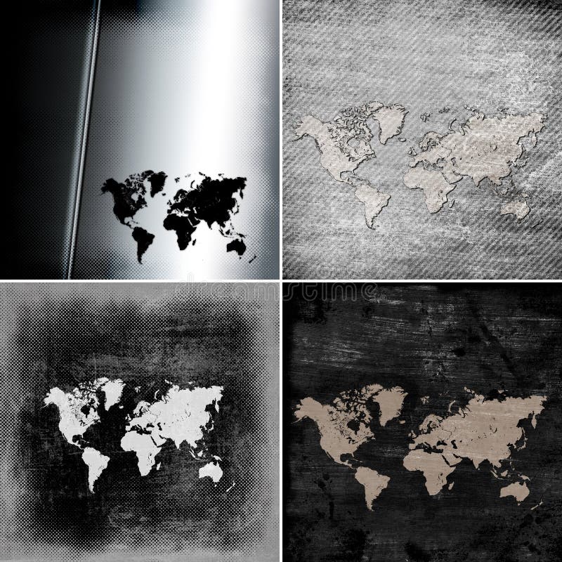 Grunge map of the world stock illustration. Illustration of outline ...