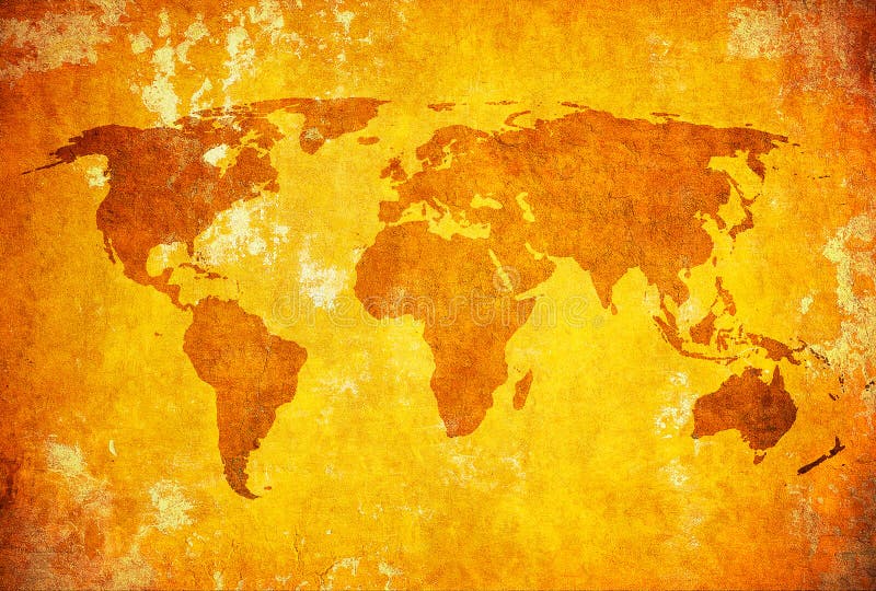 Grunge map of the world stock illustration. Illustration of historical ...