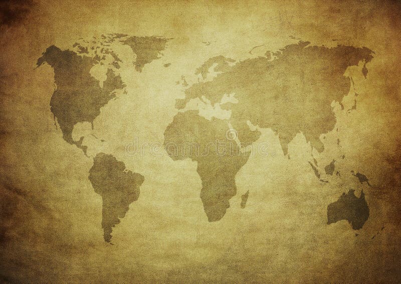 Grunge map of the world stock illustration. Illustration of historical ...