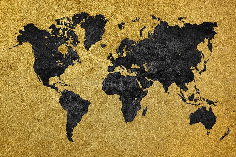 Grunge Map of the World. Vintage Style Stock Image - Image of grunge ...