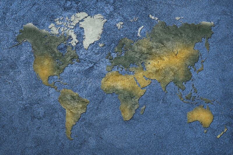 Grunge Map of the World. Vintage Style Stock Image - Image of grunge ...