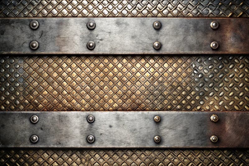 Grunge Metal Armor Plates with Steel Texture Stock Illustration ...