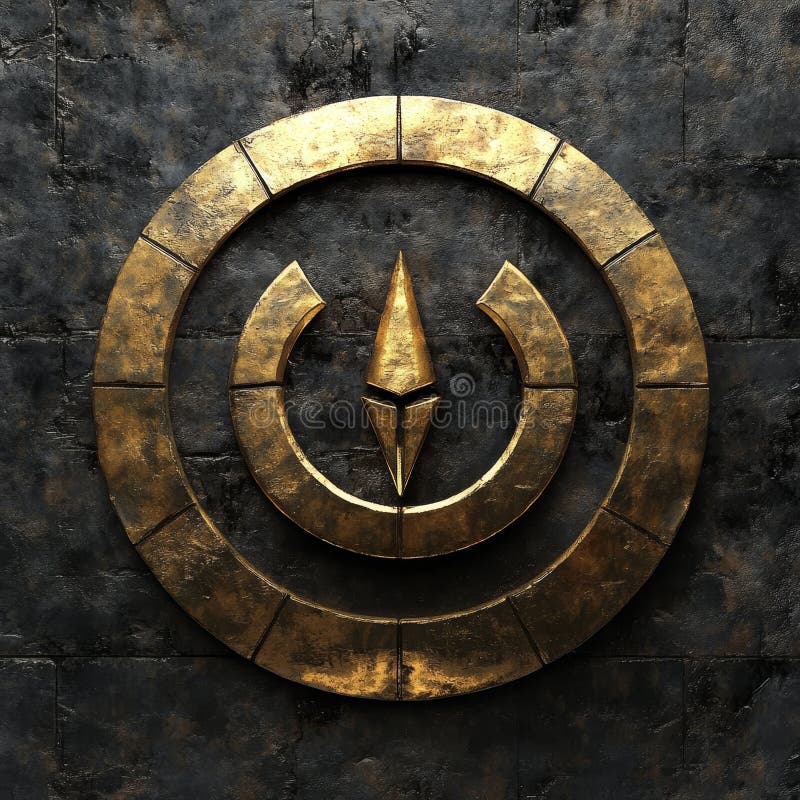 Grunge Metal Background with Compass Symbol. 3D Illustration Stock ...