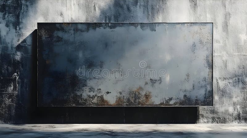 Grunge Metal Panel on Concrete Wall - Abstract Background Illustration ...