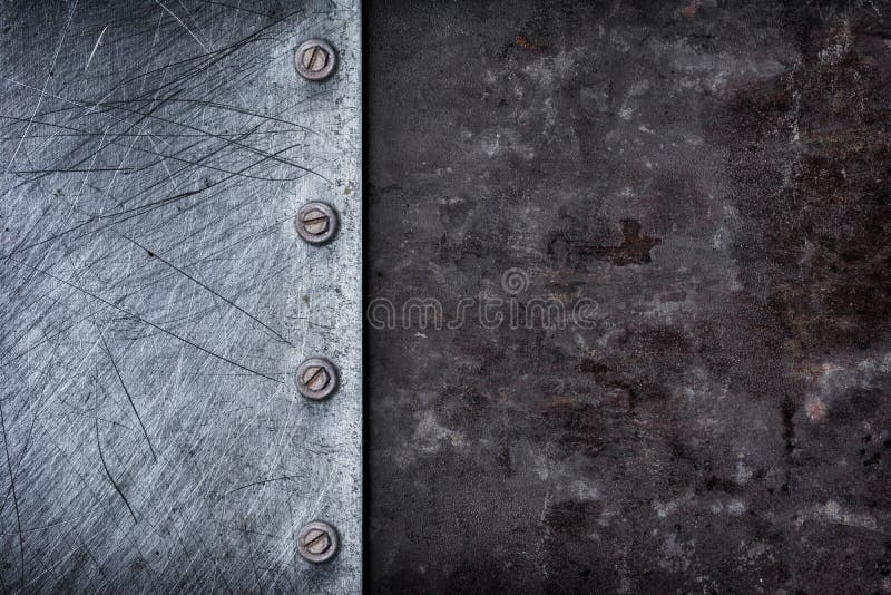 Grunge Rusty Metal Nameplate on Rivets Stock Photo - Image of ...