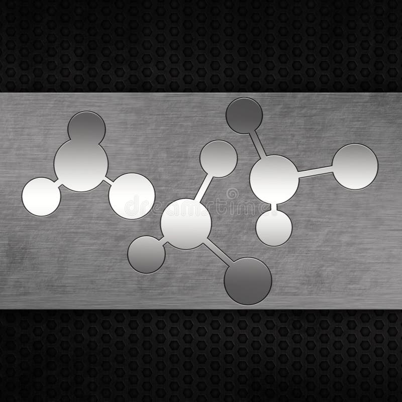 Grunge Metallic Molecule Background Stock Illustration - Illustration ...