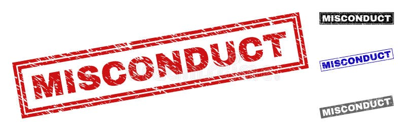 Grunge MISCONDUCT Scratched Rectangle Stamp Seals Stock Vector ...