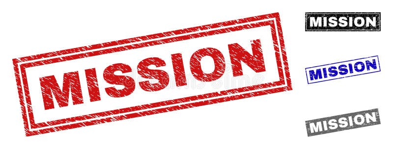 Grunge MISSION Scratched Rectangle Stamps Stock Vector - Illustration ...