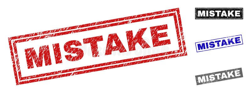Grunge Red Mistake Word Round Rubber Stamp On White Background Stock ...
