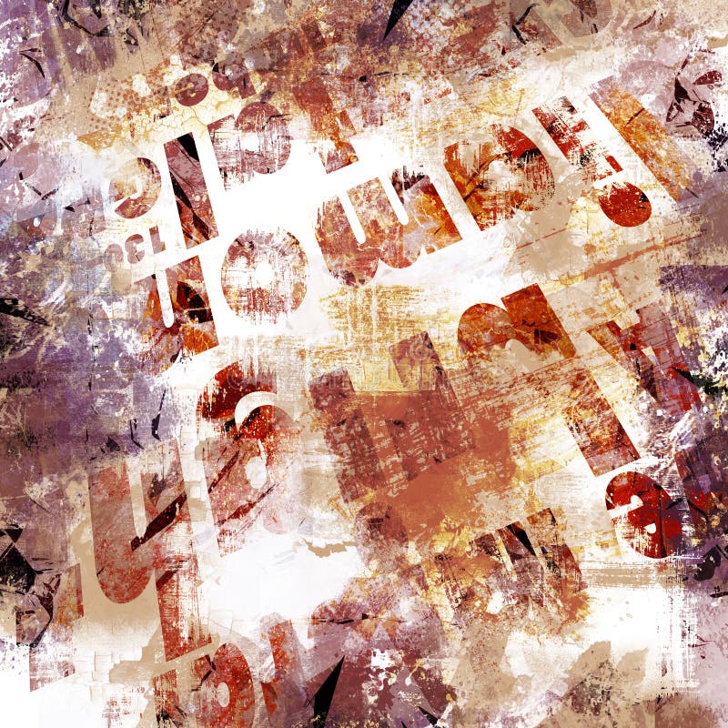Grunge Collage with Typo Elements and Textured Background Stock ...