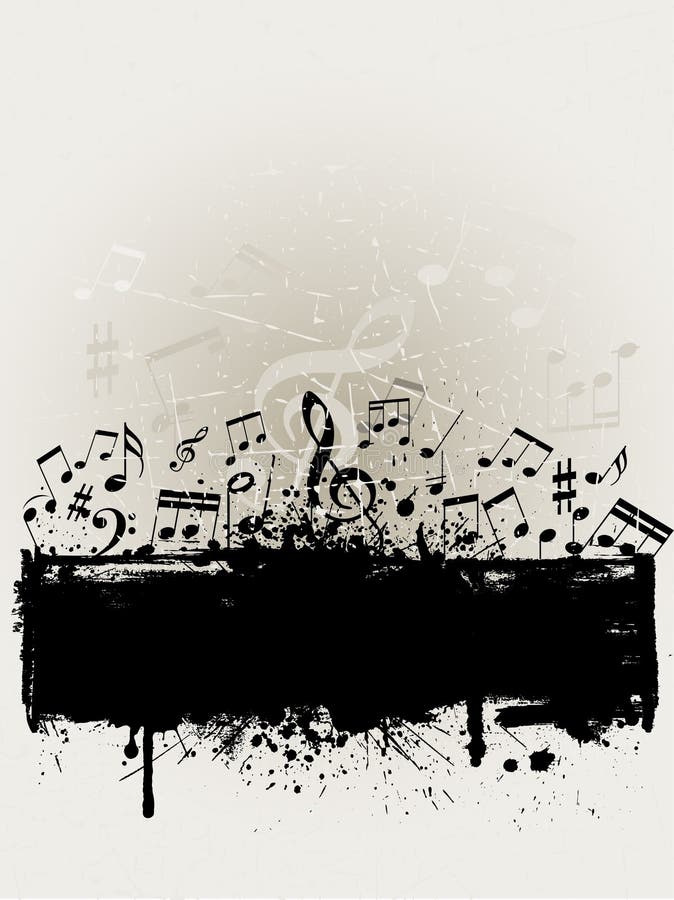 Grunge music notes stock vector. Illustration of musical - 14147491