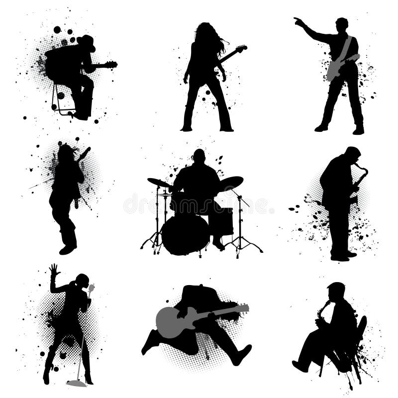 Music hand-drawn icons stock illustration. Illustration of play - 15139897