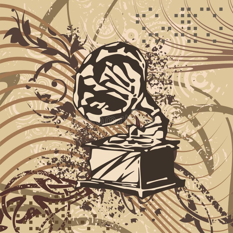 Grunge Music Instrument Background Stock Illustration - Illustration of ...