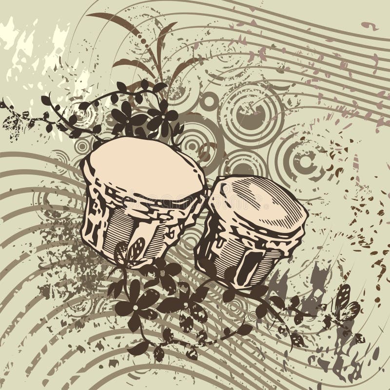 Grunge Music Instrument Background Stock Illustration - Illustration of ...