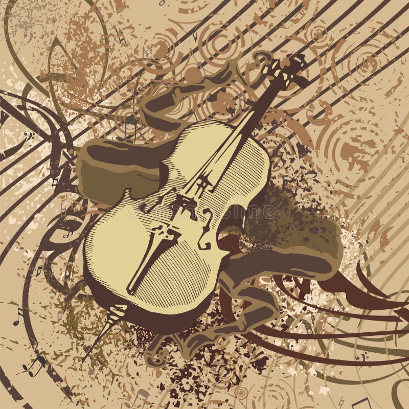 Grunge Music Instrument Background Stock Illustration - Illustration of ...
