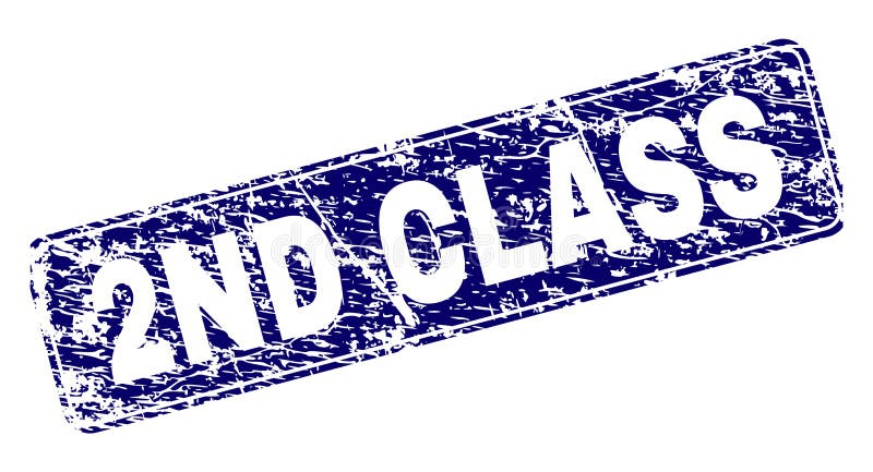 Grunge 2ND CLASS Framed Rounded Rectangle Stamp Stock Vector ...