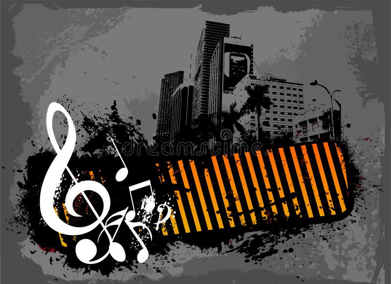 Grunge night music note stock vector. Illustration of entertainment ...