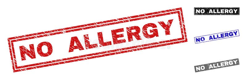 Grunge NO ALLERGY Textured Rectangle Stamps Stock Vector - Illustration ...
