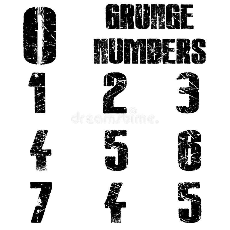 Grunge numbers stock vector. Illustration of isolated - 18407264