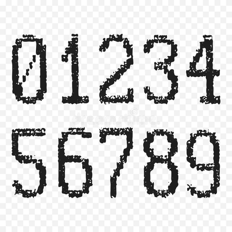 Grunge old numbers stock vector. Illustration of design - 76382354