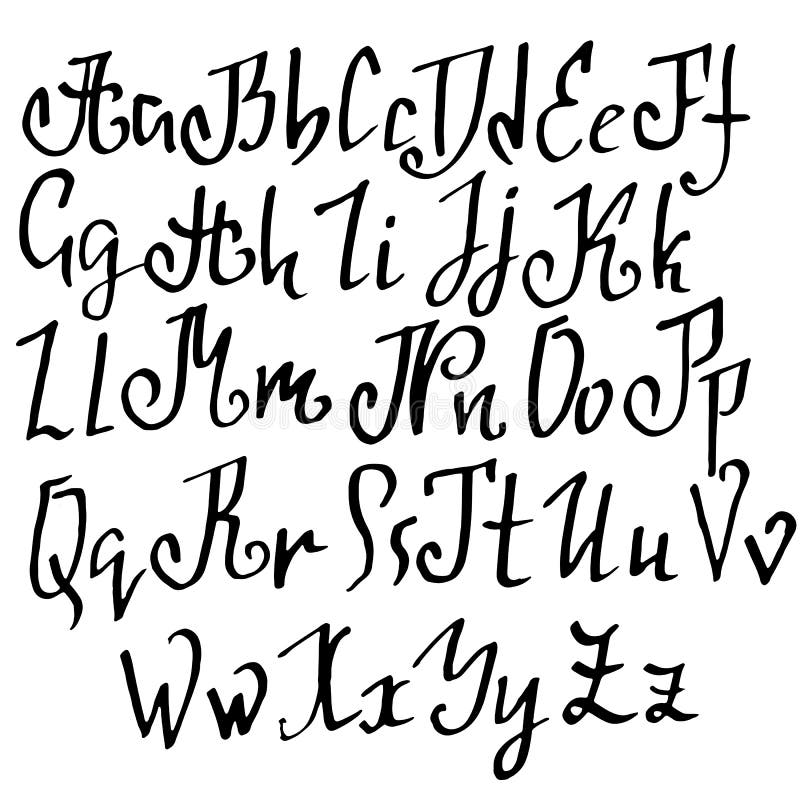 Grunge Old Pen Gothic Font. Blackletter Script. Vector Illustration ...