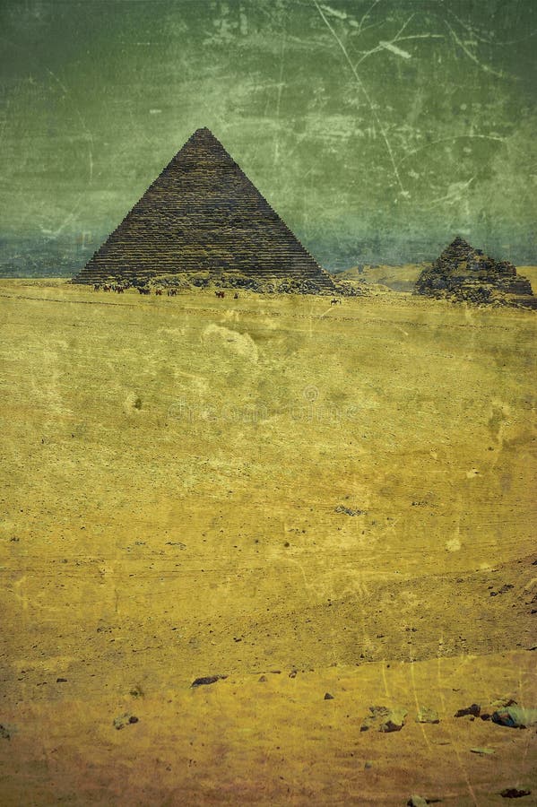 Old photo of pyramids stock photo. Image of desert, processing - 10526578