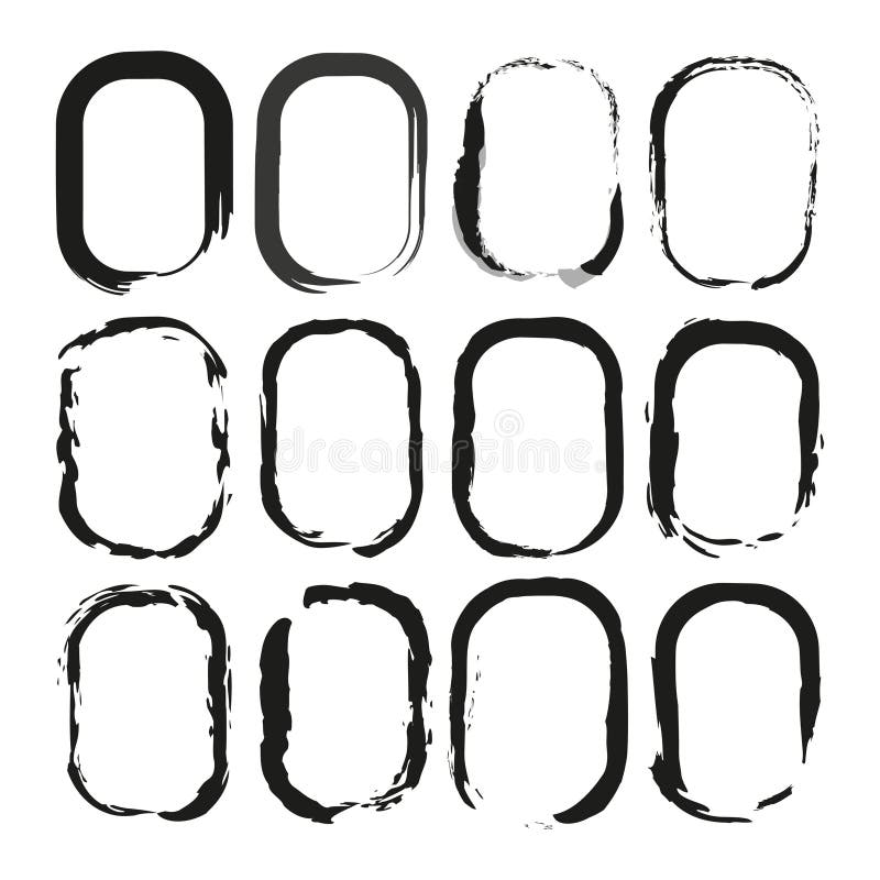 Grunge Oval Frame. Ink Stroke Border. Artistic Frame Vector Stock ...