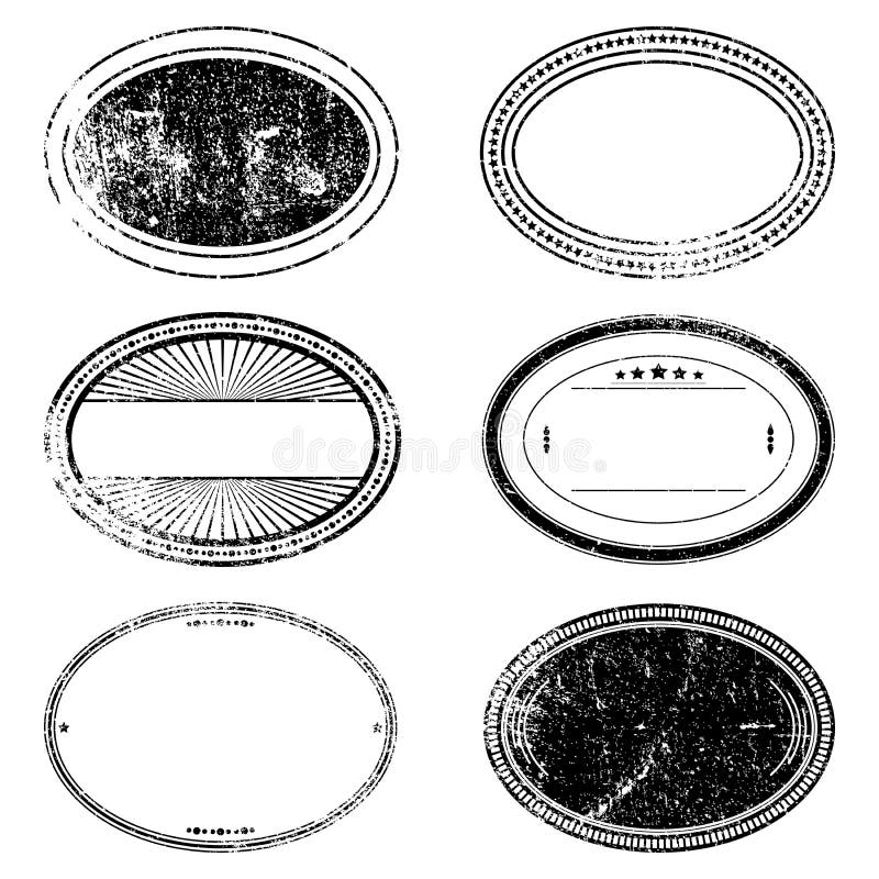 Grunge Oval Stamp Set stock vector. Illustration of decorative - 44526935
